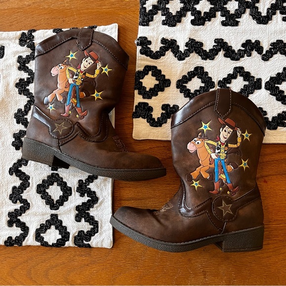 Disney | Shoes | Disney Pixar Toy Story Brown Cowboy Boots Woody ...